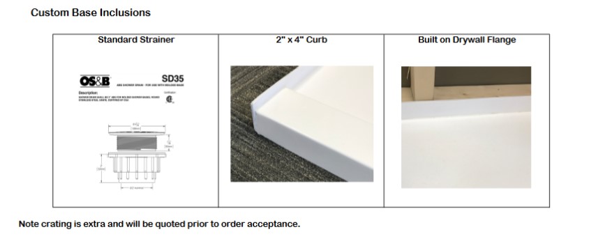 Custom Shower Base Order Information - The Marble Factory