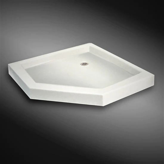 36"x36" NEO Angle Shower Base - Ultra White - The Marble Factory